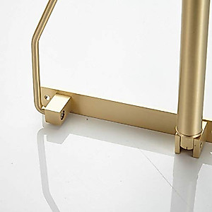 Hiendure Folding Clothes Hanger Gold Brushed Drying Clothes Rack Wall-Mounted Space Saver for Laundry Room Closet, Brass, 12 Inch