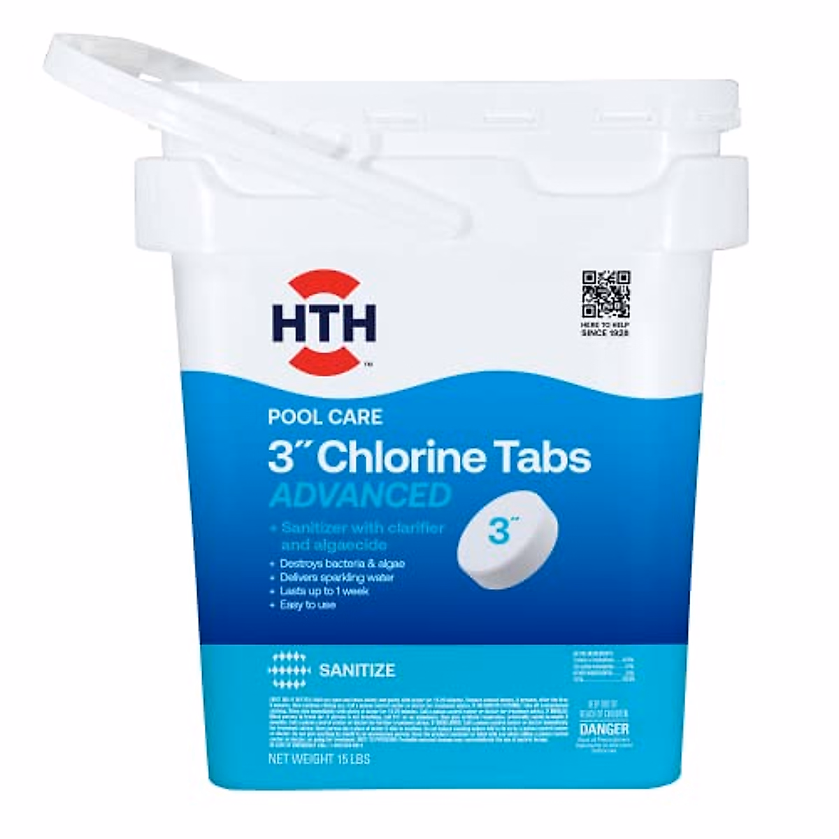 HTH 42054 Swimming Pool Care Super 3" Chlorinating Tablets, 15 lbs