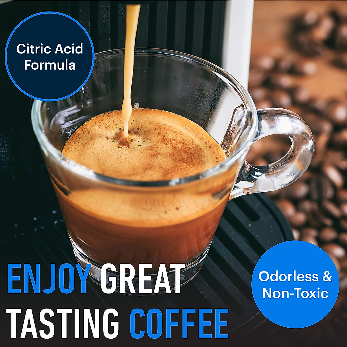 Essential Values Coffee Cleaner Descaling Tablets - 12 Count Descaler Coffee Machine - For Jura, Miele, Bosch, Tassimo Espresso Machines and Miele Steam Ovens