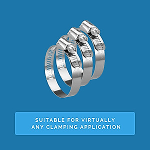 Koehler Enterprises Hose Clamps, Hose Clamp Box of 10, Radiator Hose Clamp, Silver, Size SAE 28