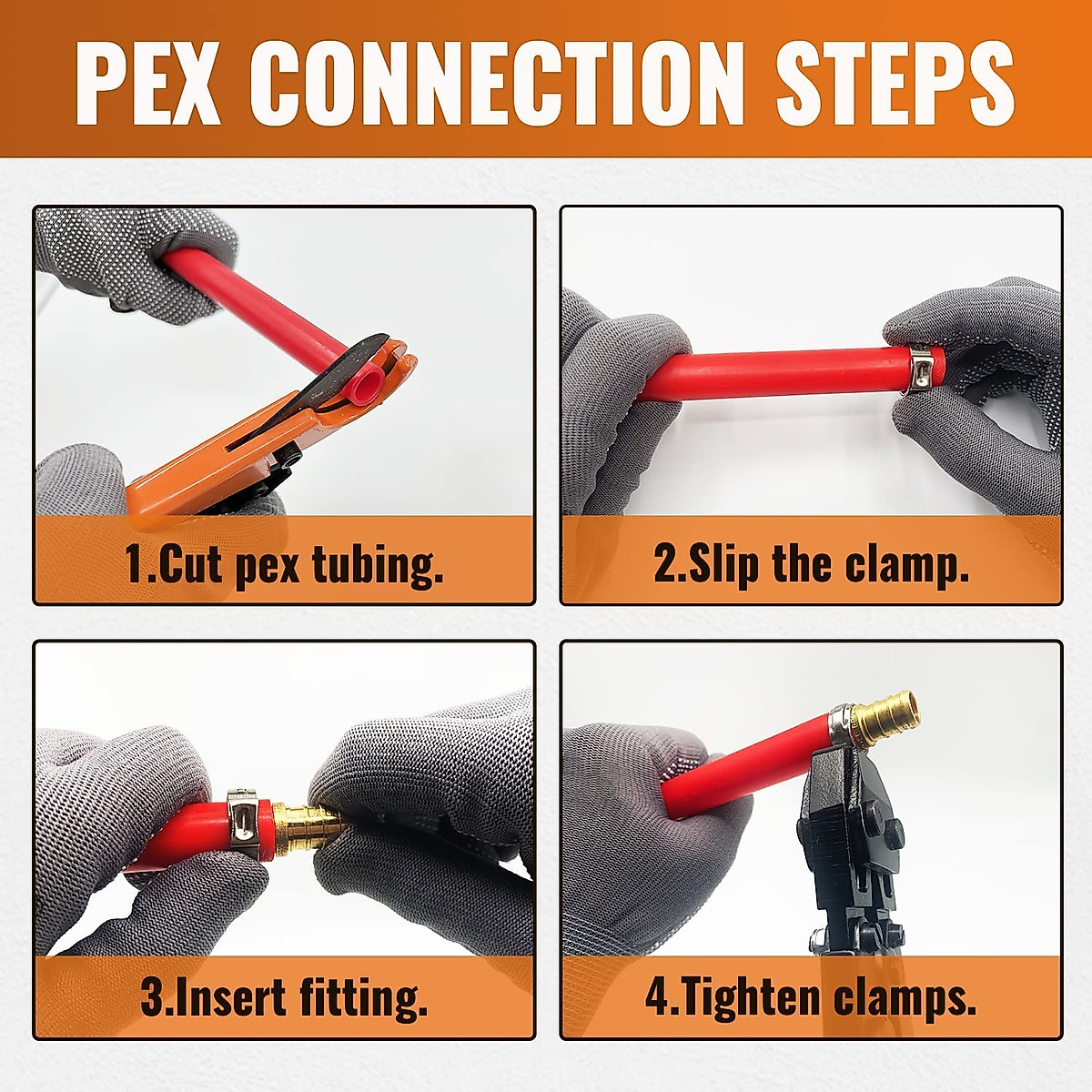 SUNGATOR 5-Pack 3/4" Pex Tee, No Lead Brass 3/4" Inch Pex T Fittings