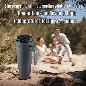 Sama Goods Cafeteria Coffee Mug with Handle for Hot and Cold Drinks, Travel Mug (grey), 40 OZ, Gray, FC094