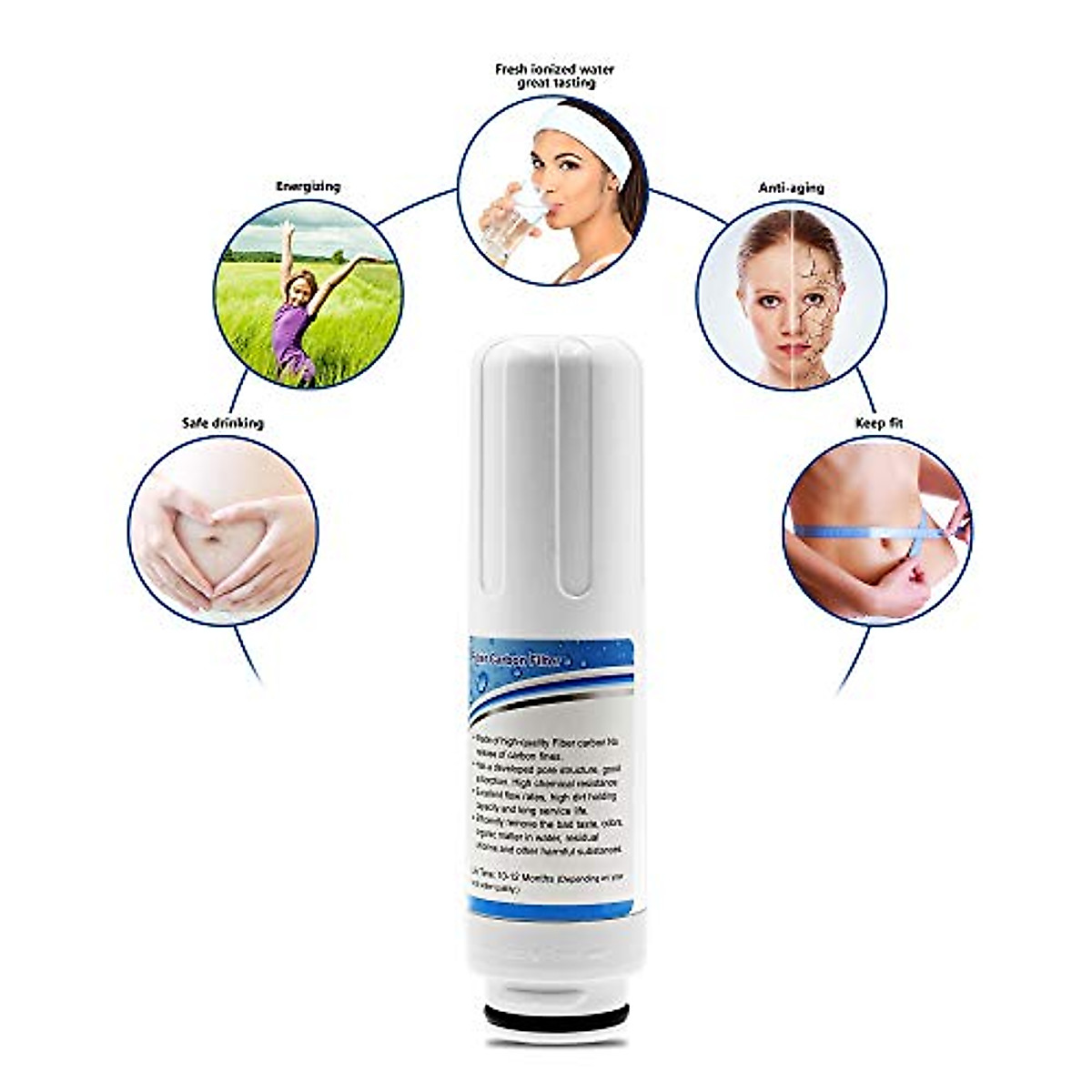 Replacement Internal Active Carbon Filter for PH3.5~10.5 Alkaline Water Ionizer Purifier Machine Only