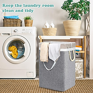 Laundry Hamper with Lid, 76L Foldable Dirty Cloth Basket Laundry Basket Cloth Storage Basket Fabric Storage Bucket Dirty Cloth Basket Storage Basket for Cloth Toy Blanket