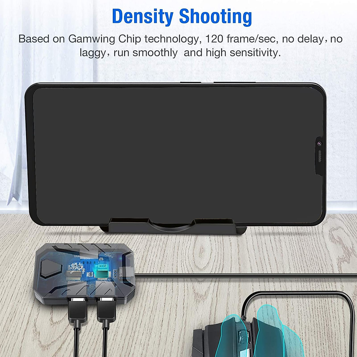 RGB One Hand Mechanical Gaming Keyboard and Mouse, USB Wired 35 Keys Gaming Keyboard Mouse Combo with Mobile Game Controller Adapter Converter for Smartphone(Mix Pro+F6 Keyboard+G2