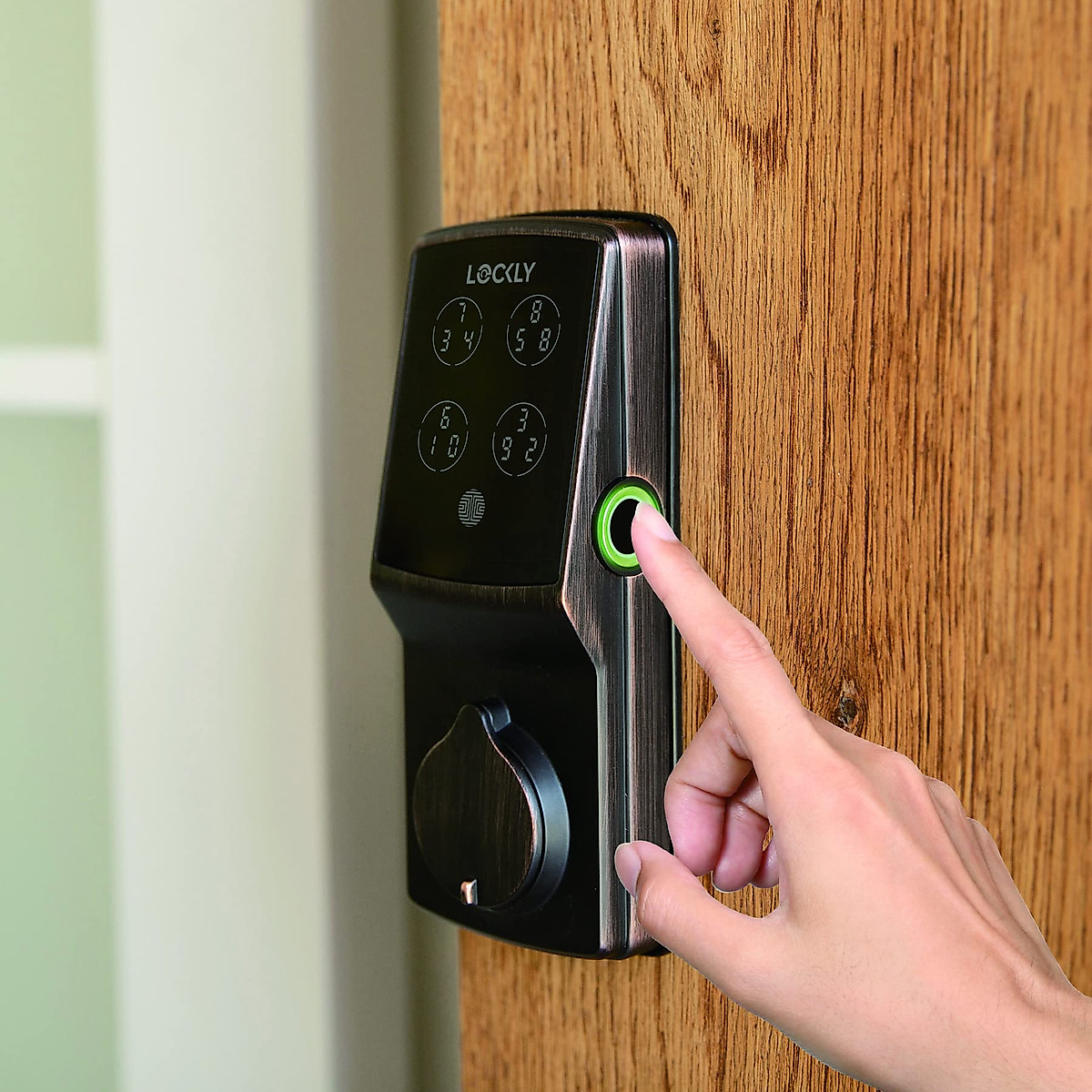 Lockly Secure Plus Deadbolt | Bluetooth Digital Door Lock, Fingerprint Scanner, Touchscreen Keypad, App Control, Auto Lock, Keyless Entry Door Lock (PGD728FMB, Venetian Bronze)