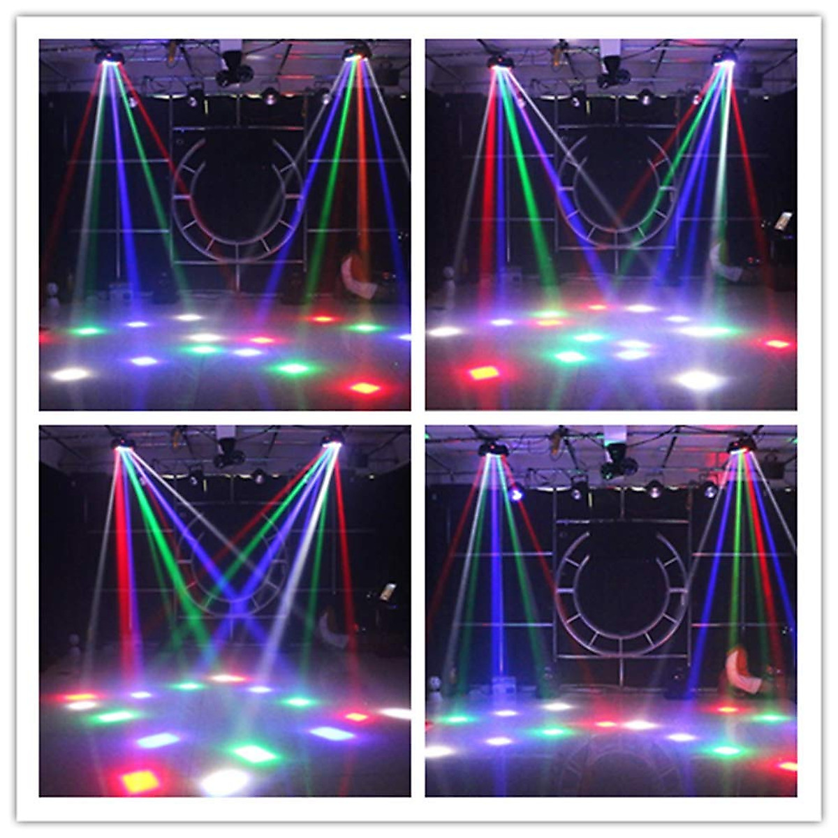 Spider Moving Head Light 8x10W LEDs Beam DJ Lights RGBW Sound Activated and DMX-512 Control for Party Pub Disco Show Wedding Event Stage Lighting (2Pack)