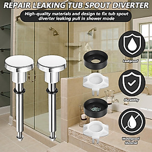 2 Set Tub Spout Diverter Repair Kit, Tub Diverter Repair Kit Shower Diverters Repair Kits, Includes 2 X Valve Stems, 2 X Cup Seals and 2 X Gates for Bathroom Shower Tubs Faucet Parts Replacement