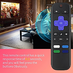 (Pack of 2) Replacement Remote Control Only for Roku TV, Compatible for TCL Roku/Element Roku/Westinghouse Roku/Hisense Roku/Onn Roku/Insignia Roku/Philips Roku Smart TV【Not for Roku Stick and Box】
