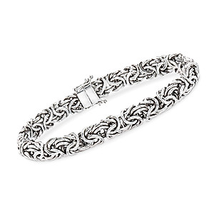 Ross-Simons Sterling Silver Byzantine Bracelet With Magnetic Clasp. 7 inches