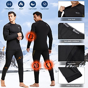 romision Thermal Underwear for Men 2 Pack Sets, Soft Long Johns Warm Base Layer Top and Bottom with Fleece Lined for Cold Winter