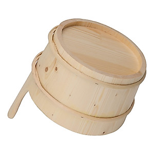 UPQRSG Sauna Bucket and Ladle, Wooden Sauna Bucket Sauna Accessories for Men Women, SpruceHot Tub Barrel Sauna Sauna Spa Accessory with Plastic Liner