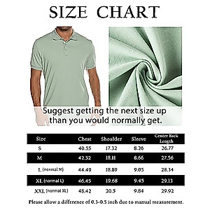 ATFORNA Men's Golf Polo Shirt Slim fit Moisture Athletic T-Shirts Casual Business Blouses Summer Tops Green