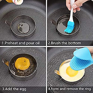 4/6 Pack Egg Ring,Egg Mold Ring Non Stick Stainless Steel 3.5Inch Egg Mold Egg Rings for Frying Eggs Pancake Sandwich Cooking Beefsteak Griddle Kitchen Gadgets for Breakfast