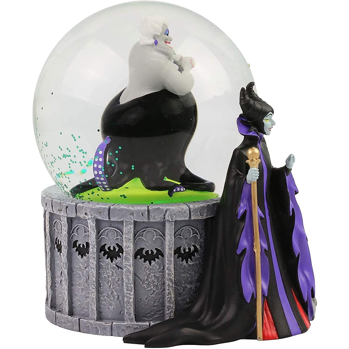 Department 56 Disney Villains Ursula, Maleficent and Evil Queen Lit Waterglobe Waterball, 5.91 Inch, Multicolor