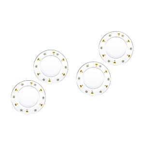 NOLITOY 4 Pcs Tulip Flower Glass Plate Glass Dessert Plate Transparent Salad Plate Food Serving Plate Kitchen Salad Plate Glass Salad Plate Fruits Plate Household Tableware