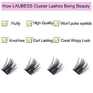 Cluster Lashes 14-18mm 144pcs Individual Lashes Volume Eyelash Clusters Mixed Tray DIY Lash Extension Fluffy Cluster Eyelash Extensions Kit Soft Lash Clusters (01-0.07D, 14-18mm)