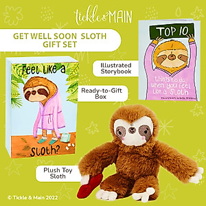 Tickle & Main Get Well Soon Gifts for Kids - Feel Like a Sloth? Feel Better Gift for Women, Men, Teens, Recovery Plush Sloth, Great After Surgery Gift