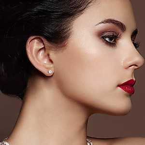 Rofusn Men's Women 6PCS CZ Inlay Round Non-Pierced Magnetic Clip On Earrings 6-8mm Fake Gauges Ear Studs Earrings Jewelry