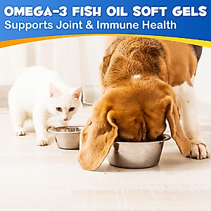 Omega-3 Pet, Salmon Oil Soft Gels for Dogs and Cats (120pcs)- Skin and Coat Health Supplement with EPA & DHA Fatty Acids, Omega-3 Fish Oil Pills Treats for Pet Shedding, Skin Allergy, Itch Relief