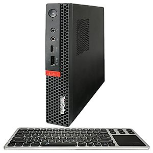 Lenovo ThinkCentre M700q Desktop Mini Computer Intel i5-6500T 4K, 32GB DDR4 RAM New 512GB SSD, Built-in AX210 Wi-Fi 6E, HDMI Win10 Pro, Wireless Keyboard with Touchpad, HTPC Combination(Renewed)