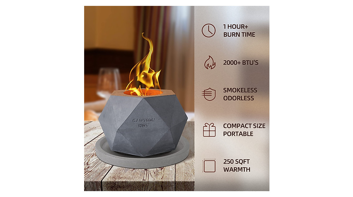 Compact Tabletop Fire Pit for Indoor & Outdoor Use