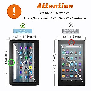 [3 Pack] All-new Fire 7 2022 / Fire 7 Kids Tablet Screen Protector (12th Generation/2022 Release),9H Hardness HD Clear Anti Fingerprint Tempered Glass