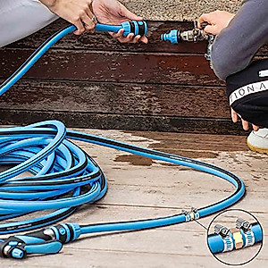 6 Pack Brass Garden Hose Connector with Stainless Steel Clamps, Garden Hose Repair Kit, Garden Hose Fittings (5/8 Inch)