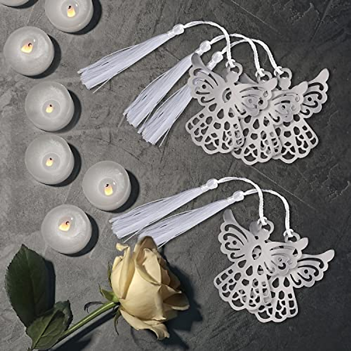 Funeral Favors Angel Bookmarks - 50 Individually Packaged Bookmarks - Celebration of Life and Memorial Gifts