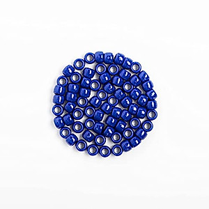 MAHITOI 1000-PC Opaque Blue Pony Beads Bag, Great Craft Projects for All Ages, Craft Projects of Bead Jewelry, Ornaments, Key Chains, Hair Beading, Round with Center Hole, 9mm Diameter, DIY Face Mask