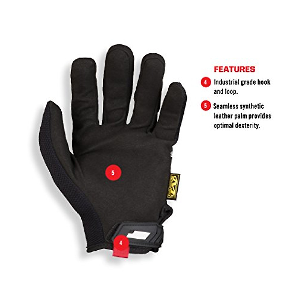 Mechanix Wear: The Original Work Glove with Secure Fit, Synthetic Leather Performance Gloves for Multi-Purpose Use, Durable, Touchscreen Capable Safety Gloves for Men (Black, Large)