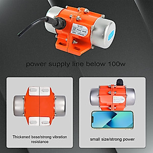 Small Concrete Vibrator Industrial Vibration Motor Single Phase 100W AC 110V 3600Rpm Aluminum Alloy Vibrating Vibrators for Sand Shaker Table