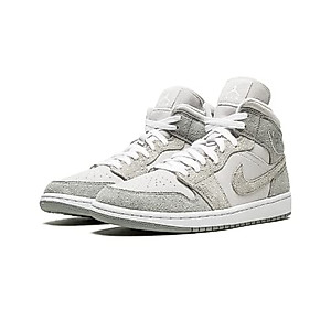 Jordan Womens WMNS Air Jordan 1 MID SE DO7139 002 Grey Fleece - Size 6.5W