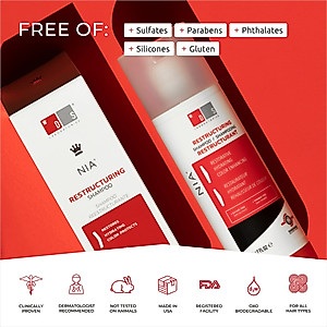 NIA Shampoo and Conditioner Bundle for Damaged Hair by DS Laboratories - Hair Repair Shampoo and Conditioner, Split End Repair, Frizz Control, Hair Strengthening, Reduce Breakage (205ml)
