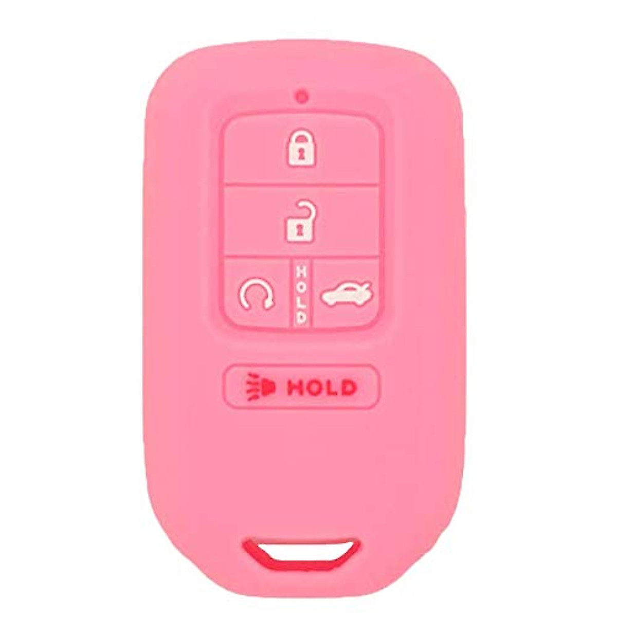EXUNTECH 2Pcs Silicone Key Fob Cover Case Full Protector Remote Cover Case Skin Jacket for A2C81642600 2015 2016 2017 2018 2019 Honda Civic Accord Pilot CR-V 5 Buttons Smart Key, Black Pink
