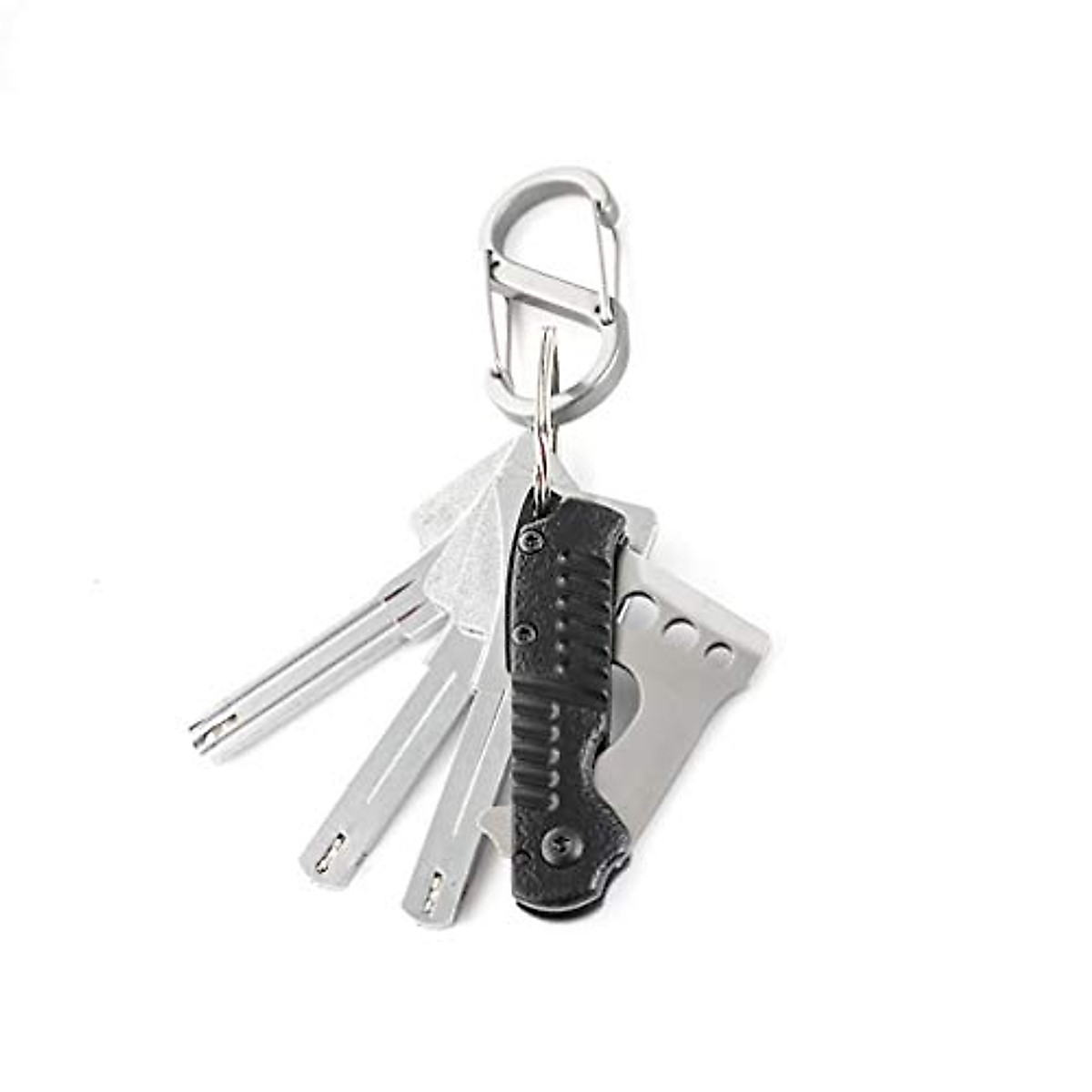 JIUMX Mini Folding Small Axe Stainless Steel Small Axe OutDoor EDC Portable Tool Pocket Knife (Silver)