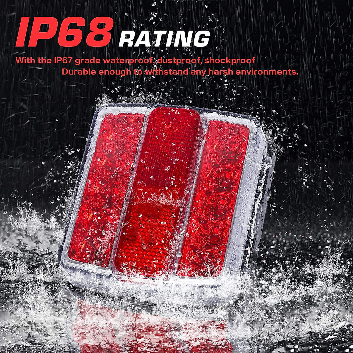 Linkitom Magnetic LED Trailer Towing Light Kit, 24ft Cable with 7 pin plug, IP68 Waterproof, DOT Approved