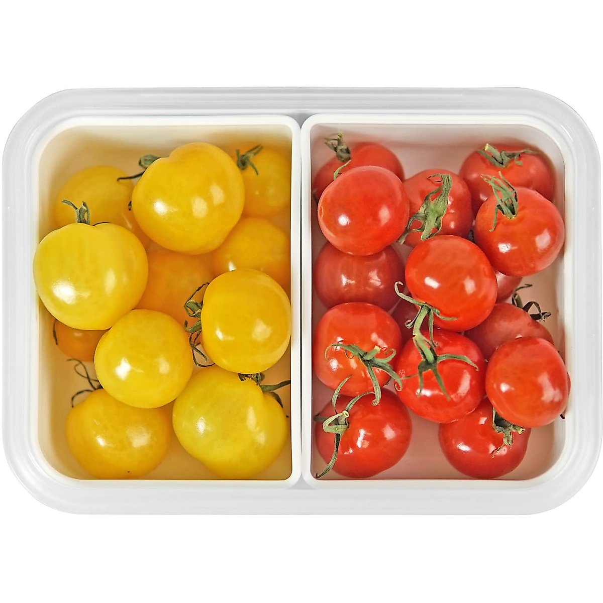 carrotez Food Storage Containers with 2 Removable Compartments, Snack Containers with Airtight Lids, Portion Control Container, Reusable, BPA Free, 2 Cup (480ml)