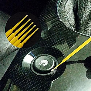 1mm Micro Tips Car Up Paint Micro Brush Small Applicator Cleaning Tools Color Auto Accessory Yellow 100pcs
