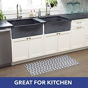 SoHome Cozy Living Kochi Antifatigue Kitchen Mat 20"x36", Snake Skin/Grey