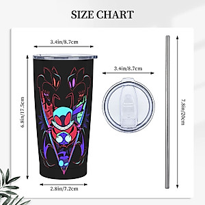 CONPELSON 20OZ Coffee Mug Invader Anime Zim Car Insulated Stainless Steel Tumbler With Straws Novelty Travel Sippy Cup for Home Office Travel