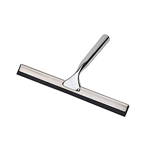 Adjaso All Purpose Stainless Steel Squeegee for Glass Shower Doors, Car Window, Home Mirrors, Bathroom Cleaner Wiper
