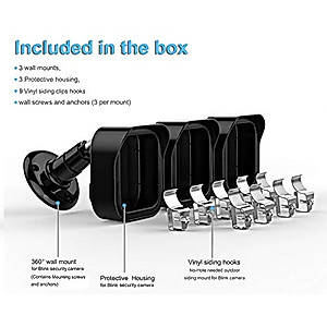 Blink Outdoor Vinyl Siding Mount with Waterproof Case, No-Hole Needed Mounting Bracket and Full Weather Proof Cover for All-New Blink Outdoor Security Camera System(3 Pack)