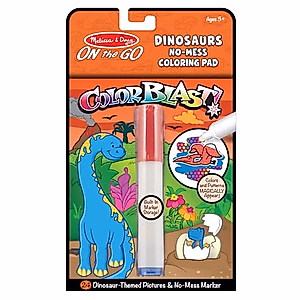 Melissa & Doug On the Go ColorBlast! Travel Activity Book With No-Mess Marker - Dinosaur - FSC Certified