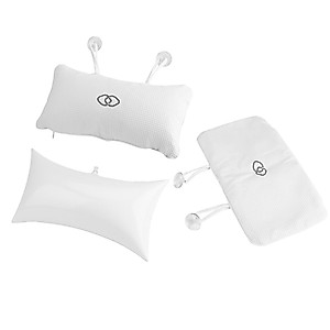 FTVOGUE Non-Slip Bath Pillow Bathtub Spa Cushion with Suction Cups Head Neck Support