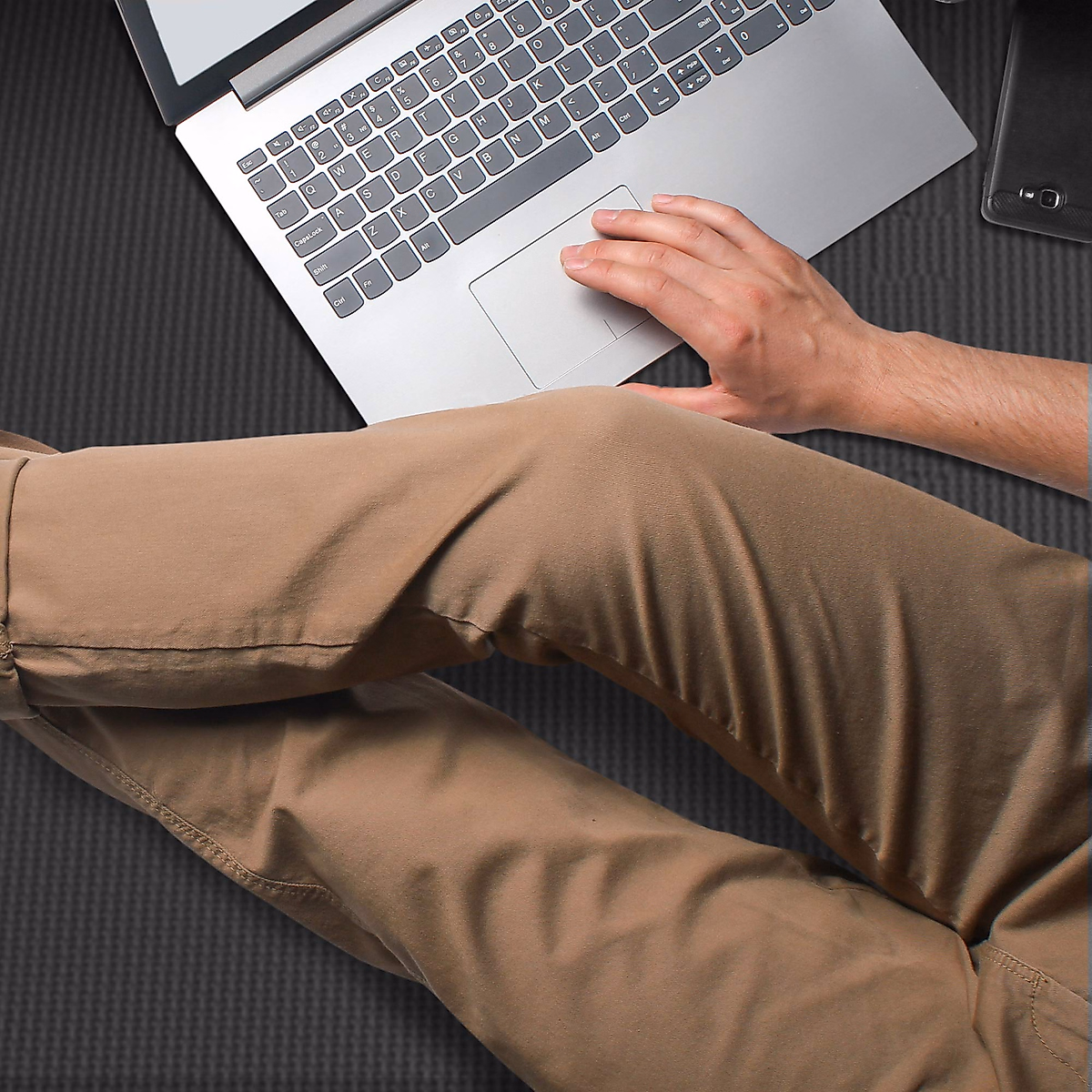 We Sell Mats 1/2 Inch Thickness Multipurpose EVA Foam Floor Tiles, Interlocking Floor Mat for Indoor Gym and Home Use, 24 in x 24 in, Black, 16 Square Feet (4 Tiles)