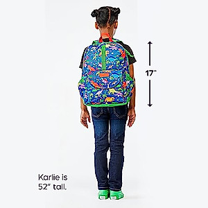 Highlights Dinosaur Glow-in-The-Dark 17" Backpack Set for Kids with 17" Dinosaur Backpack, Insulated Lunch Box, and Leakproof Water Bottle, for Boys and Girls Ages 3+