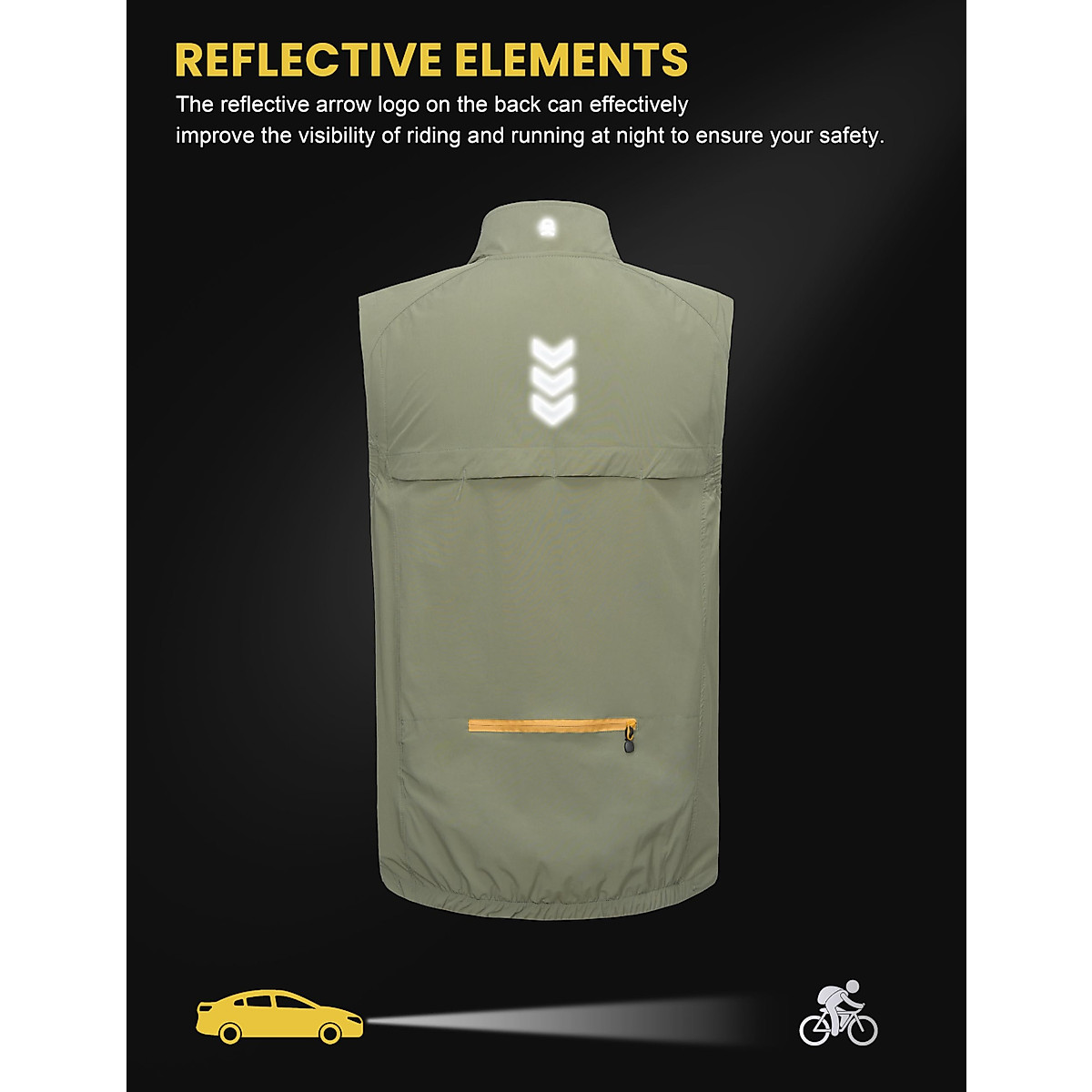 Little Donkey Andy Men's Quick Dry Vest Sleeveless Summer Stretchy Windproof Jacket for Golfing Cycling Running Laurel Oak S