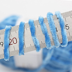 NICEEC 3 Skeins Soft Chenille Yarn Blanket Yarn for Knitting Fancy Yarn for Crochet Weaving DIY Craft Total Length 3×85m (3×93yds, 3×50g)_Blue