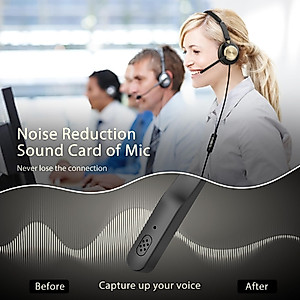 USB Headset with Microphone for PC, Wired headset with Noise Cancelling Mic, in-line Controls Volume & Mute Button, Computer Headset for Work from Home/Office/ Call center/Online Class/Zoom/Teams